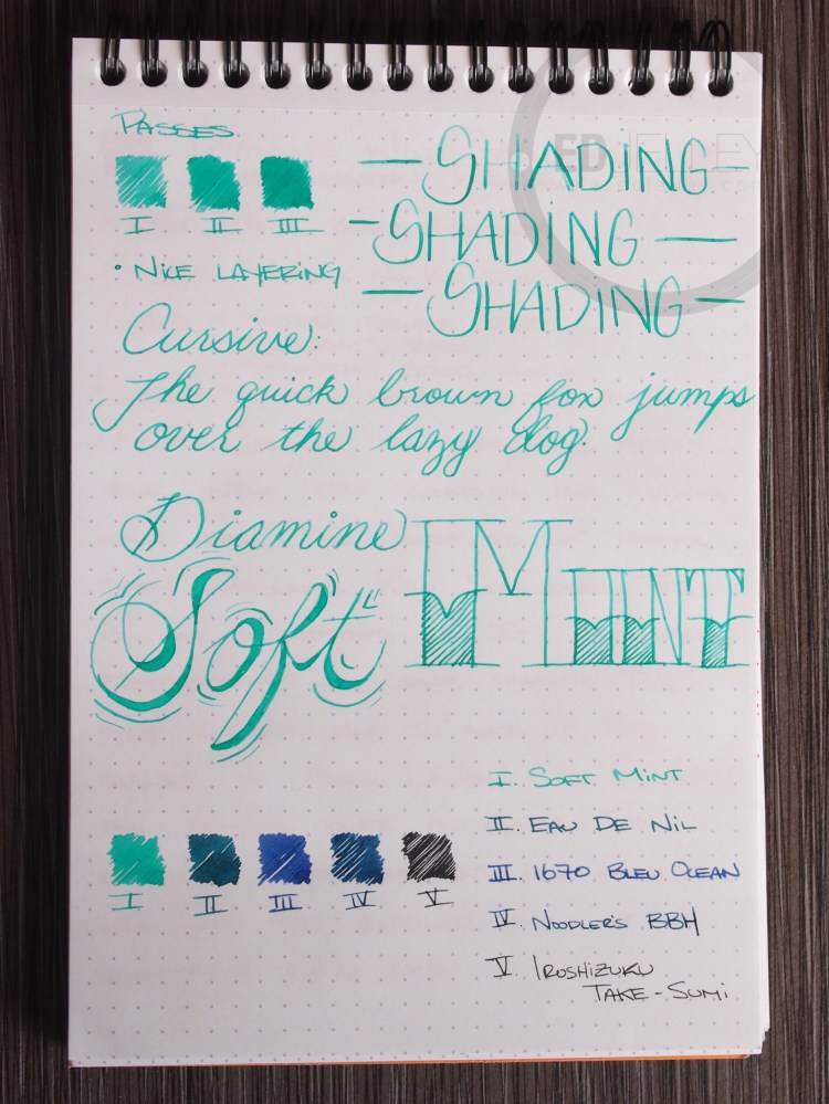 Diamine Soft Mint – Handwritten Ink Review – edjelley.com – Fountain ...