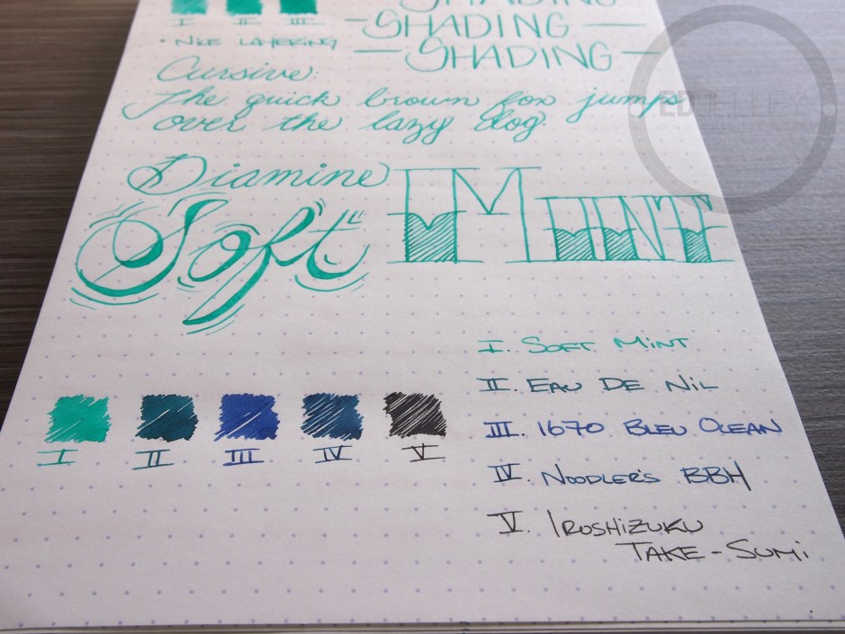 Diamine Soft Mint – Handwritten Ink Review – edjelley.com – Fountain ...