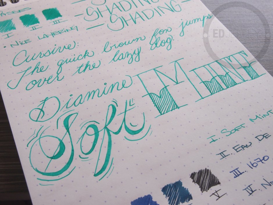 Diamine Soft Mint – Handwritten Ink Review – edjelley.com – Fountain ...