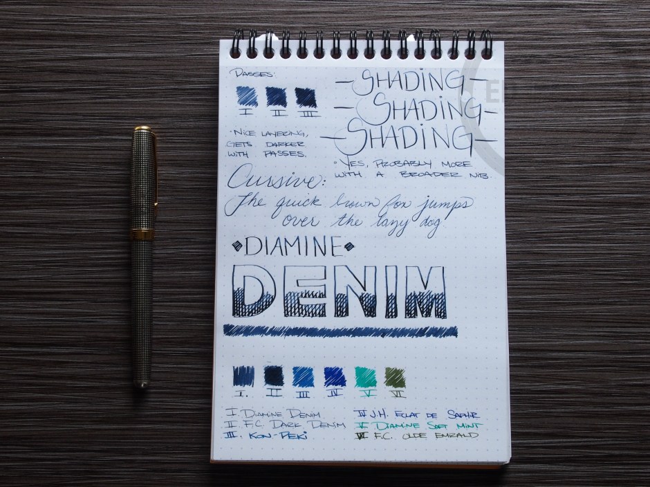 Diamine Denim – Handwritten Ink Review – edjelley.com – Fountain Pen ...