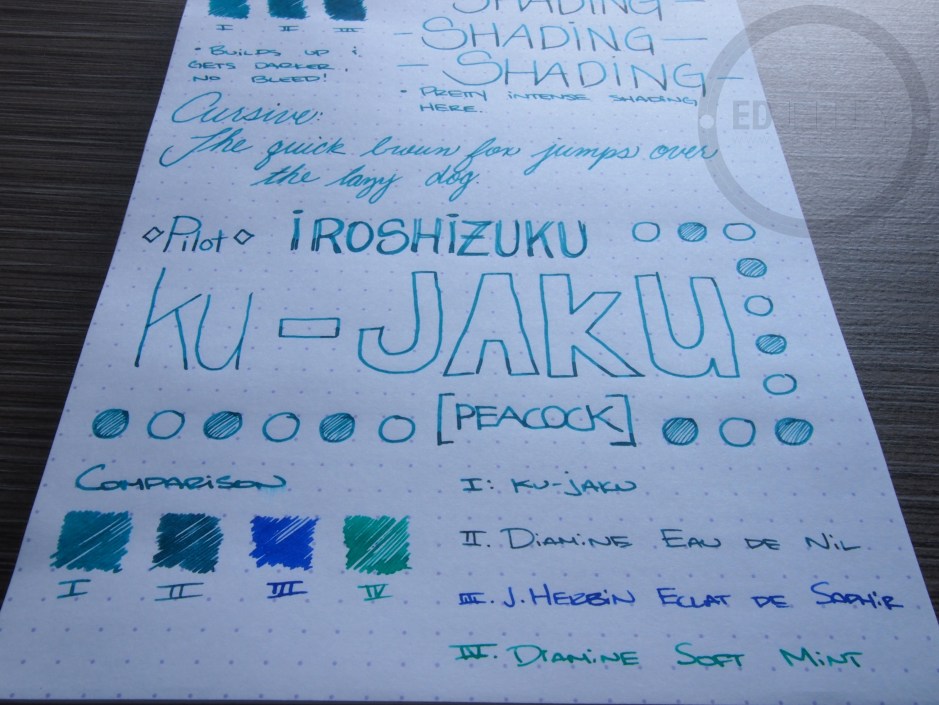 Pilot Iroshizuku Ku-Jaku – Handwritten Ink Review – edjelley.com ...