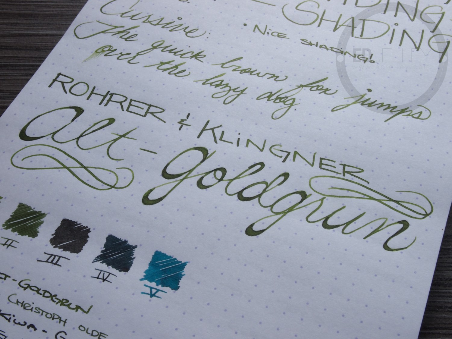 Rohrer & Klingner Alt-Goldgrun – Handwritten Ink Review – edjelley.com ...