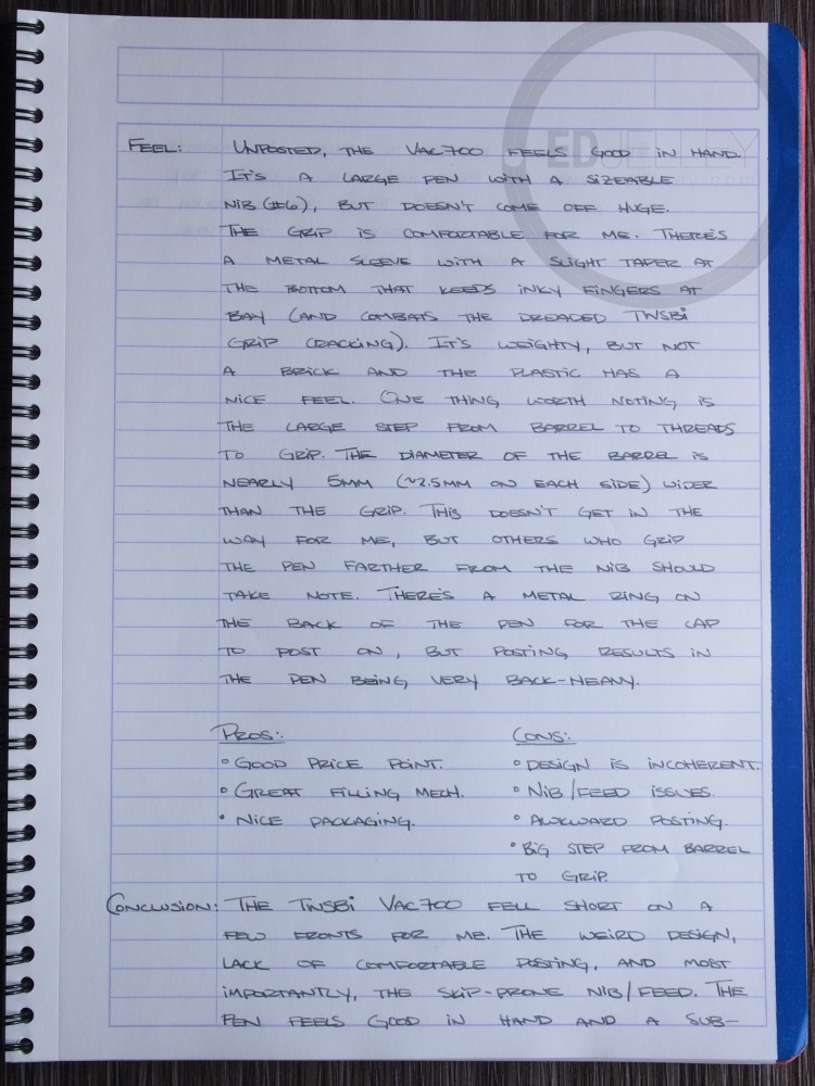 TWSBI Vac 700 Fountain Pen – Handwritten Review – edjelley.com ...