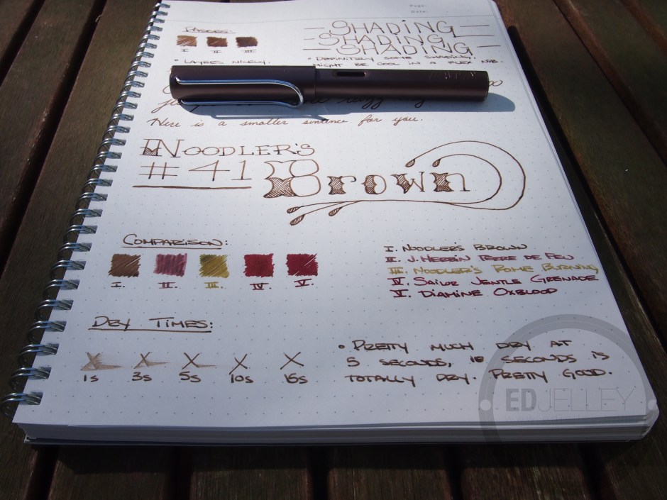 Noodler’s #41 Brown – Ink Review – edjelley.com – Fountain Pen, Ink ...