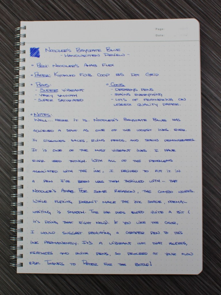 Noodler’s Baystate Blue – Ink Review – edjelley.com – Fountain Pen, Ink ...