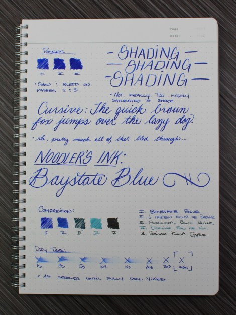 Noodler’s Baystate Blue – Ink Review – edjelley.com – Fountain Pen, Ink ...