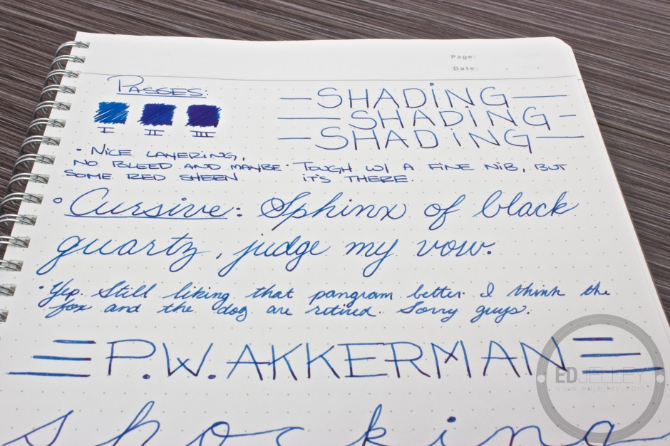 P.W. Akkerman Shocking Blue – Ink Review – edjelley.com – Fountain Pen ...