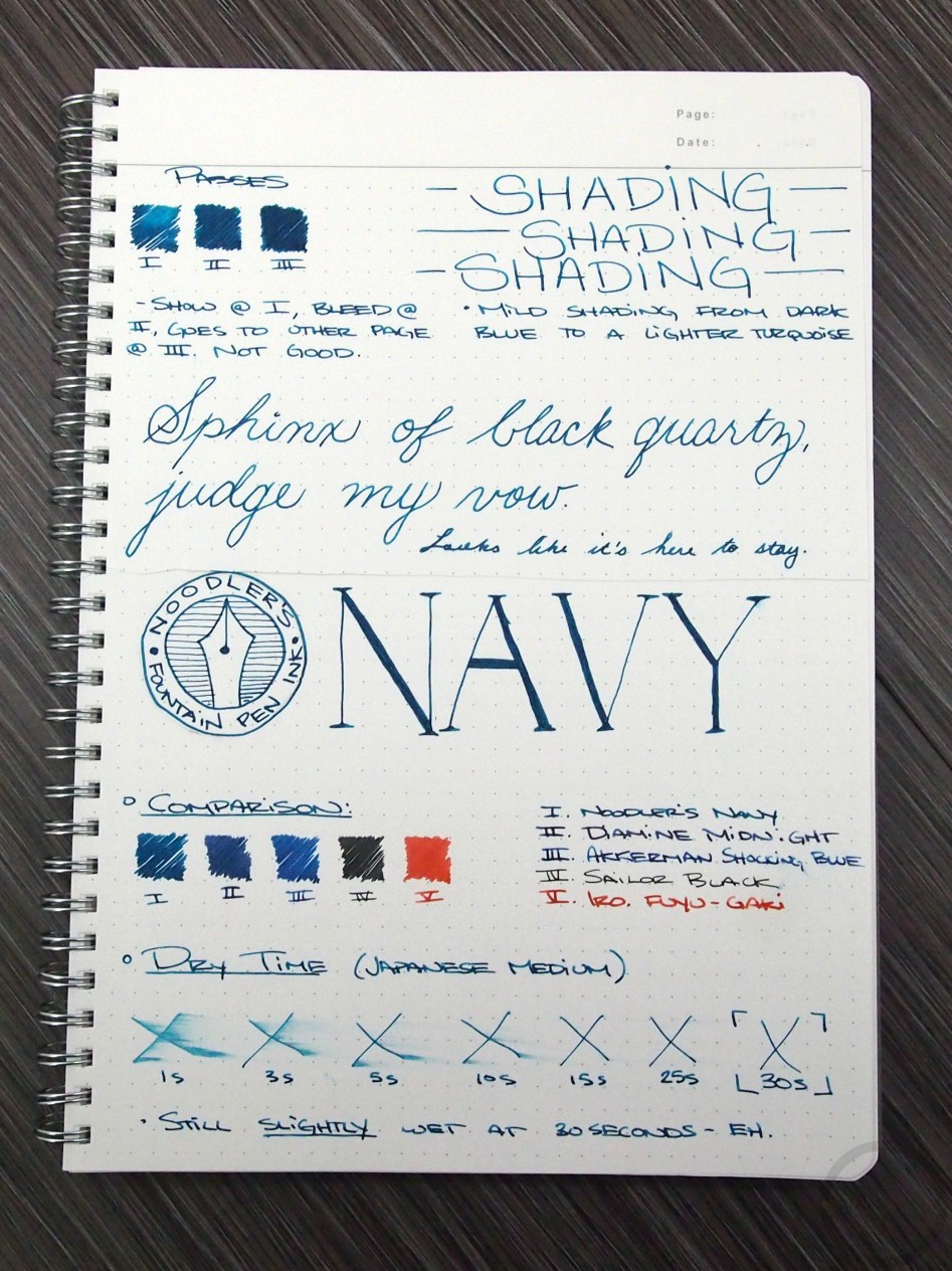 Noodler’s Navy – Ink Review – edjelley.com – Fountain Pen, Ink, and ...