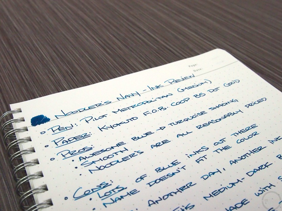 Noodler’s Navy – Ink Review – edjelley.com – Fountain Pen, Ink, and ...