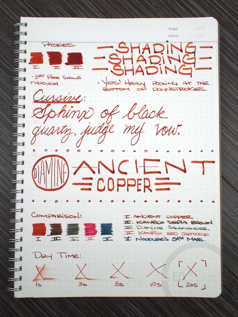 Diamine Ancient Copper – Ink Review – edjelley.com – Fountain Pen, Ink ...