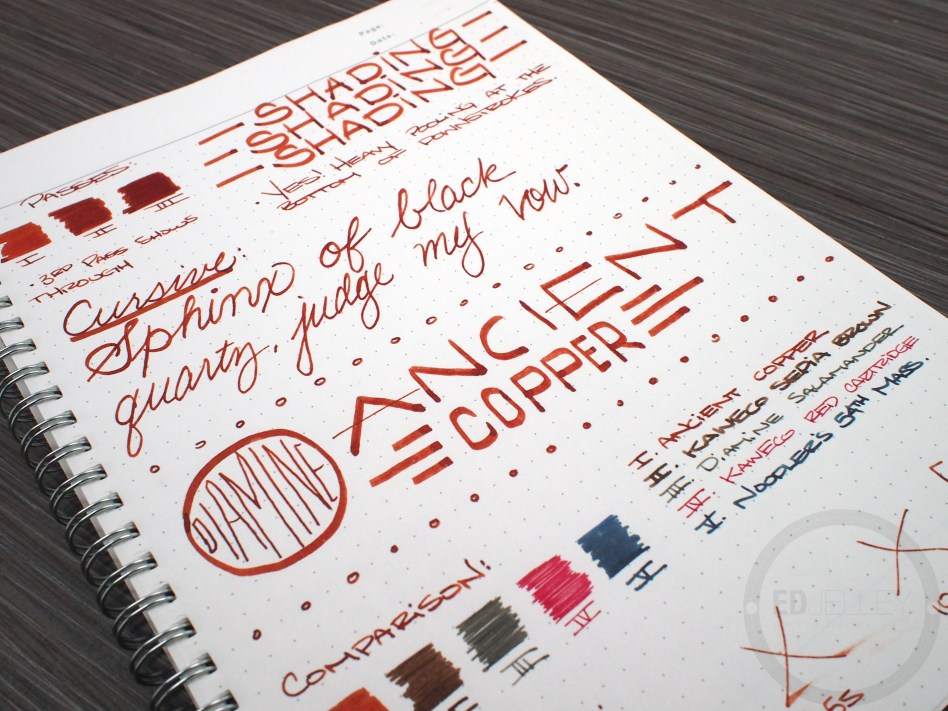 Diamine Ancient Copper – Ink Review – edjelley.com – Fountain Pen, Ink ...