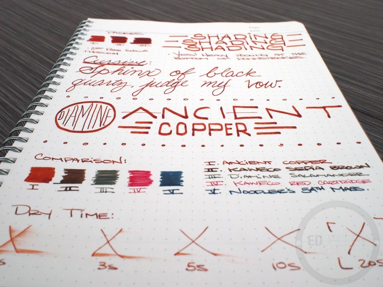 Diamine Ancient Copper – Ink Review – edjelley.com – Fountain Pen, Ink ...