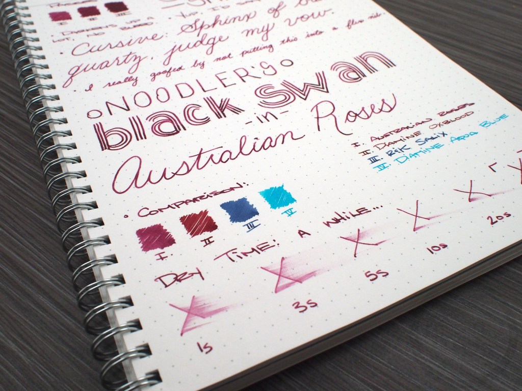 Noodler’s Black Swan in Australian Roses – Ink Review – edjelley.com ...