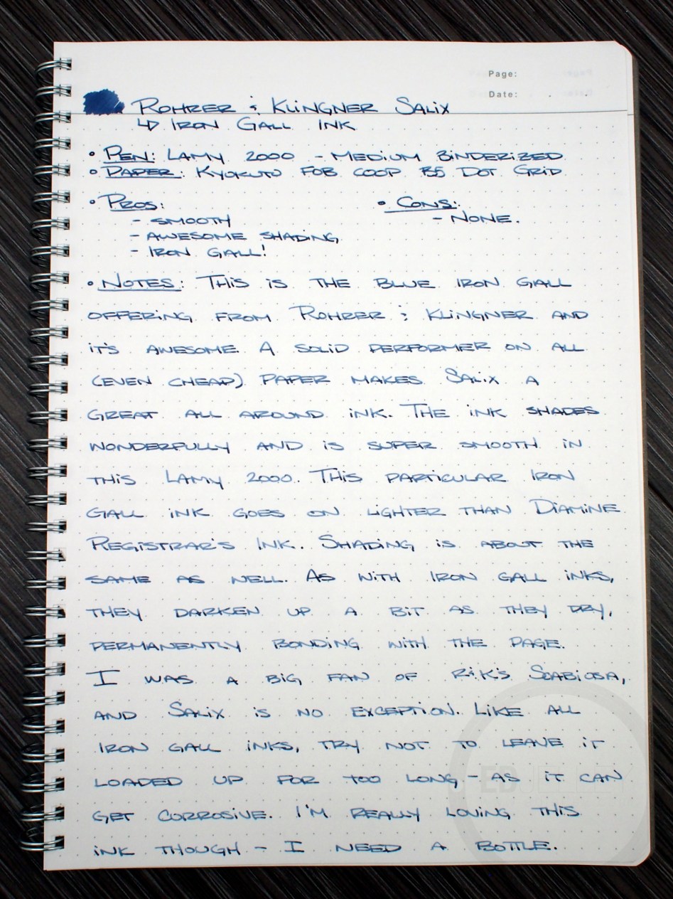 Rohrer & Klingner Salix Iron Gall – Ink Review – edjelley.com ...